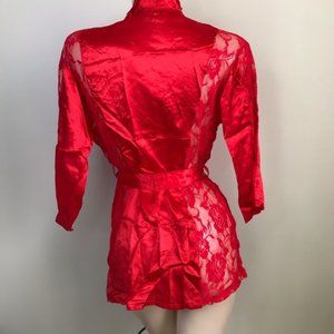 Intimates & Sleepwear | Sexy Womens Satin Lace Sheer Robe Nightgown ...